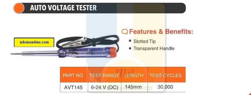 Buy AUTO VOLTAGE TESTER, 100V-250V, 145 MM-AVT145 Online Dubai, UAE