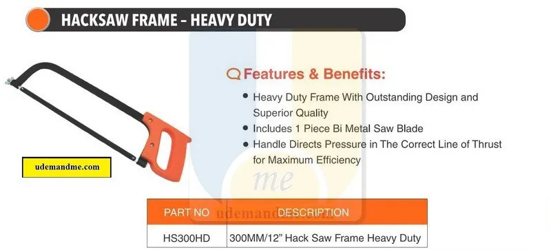 Buy HACKSAW FRAME HEAVY DUTY, 300MM /12”-HS300HD Online Dubai, UAE