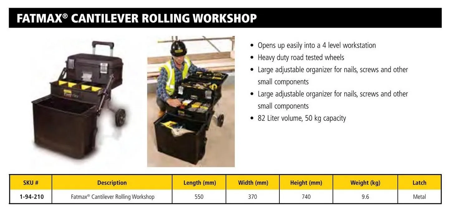 MOBILE WORKSHOPS-FATMAX® MOBILE WORK STATION-DIM : 55 X 74 X 42 CM ...