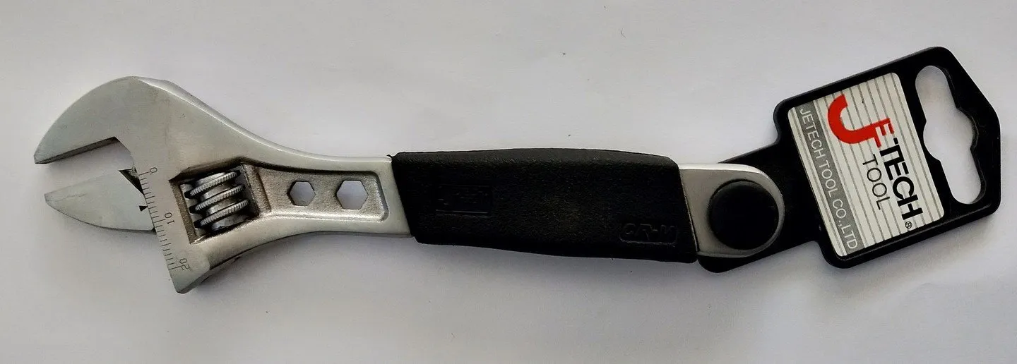 Buy ADJUSTABLE WRENCH - 6" - JTECH WITH RUBBER GRIP Online Dubai, UAE