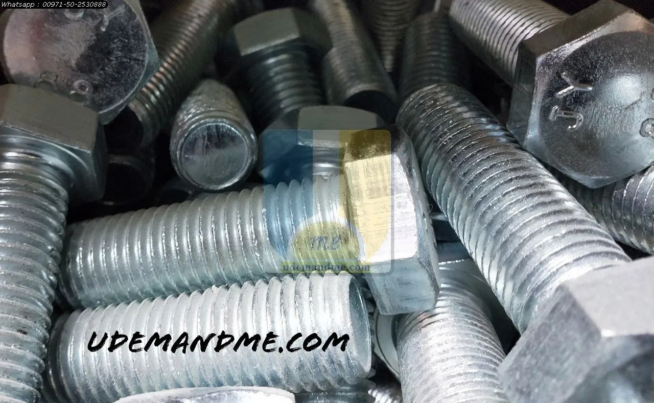 5 PC GI HEX BOLT – M20 X 100 MM – GALVANISED FULL THREAD – (M20 BOLT ...