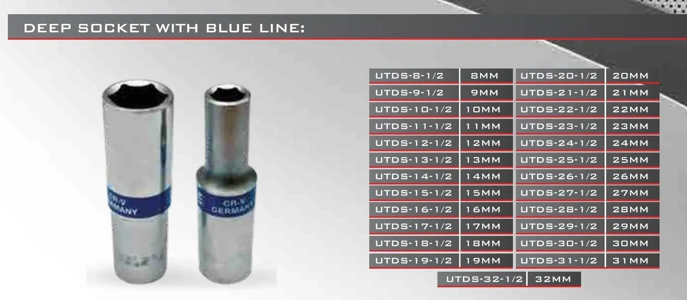 Buy 10 MM DEEP SOCKET WITH BLUE LINE - (ULTIMATE / UT) Online Dubai, UAE