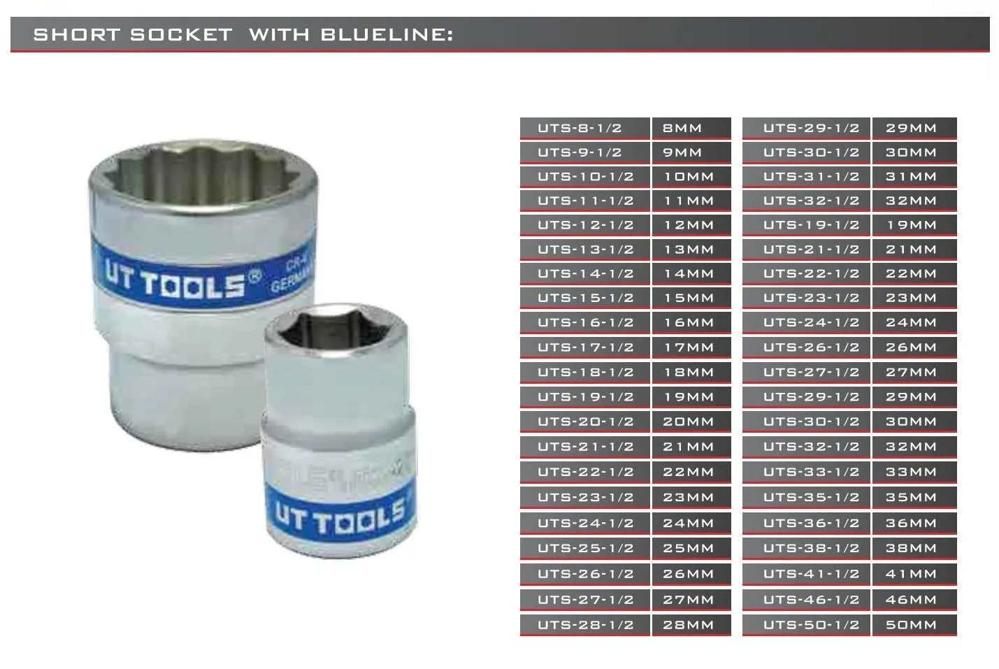 Buy 12 MM SHORT DEEP SOCKET WITH BLUE LINE - (ULTIMATE / UT) Online ...