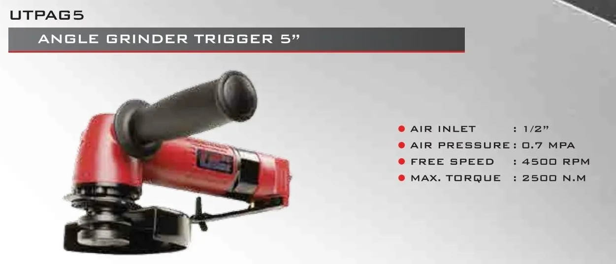 ANGLE GRINDER TRIGGER 5″ – AIR INLET 1/2″ / AIR PRESSURE 0.7 MPA / FREE ...