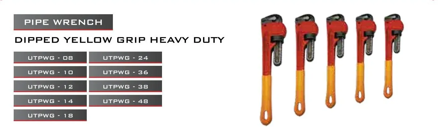 Buy 08 DIPPED YELLOW GRIP HEAVY DUTY PIPE WRENCH - (ULTIMATE / UT ...
