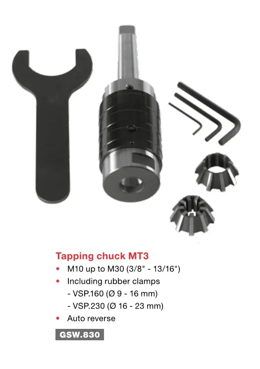 MT.3 – GSW.830 – MT.3 TAPPING CHUCK M10-M30 HAND TAPS – UDEMANDME