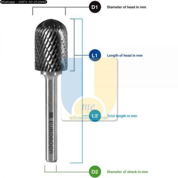 RB.C1006 – TYPE C, BALL NOSE CYLINDER ROTARY BURRS – UNIVERSAL ( DOUBLE ...