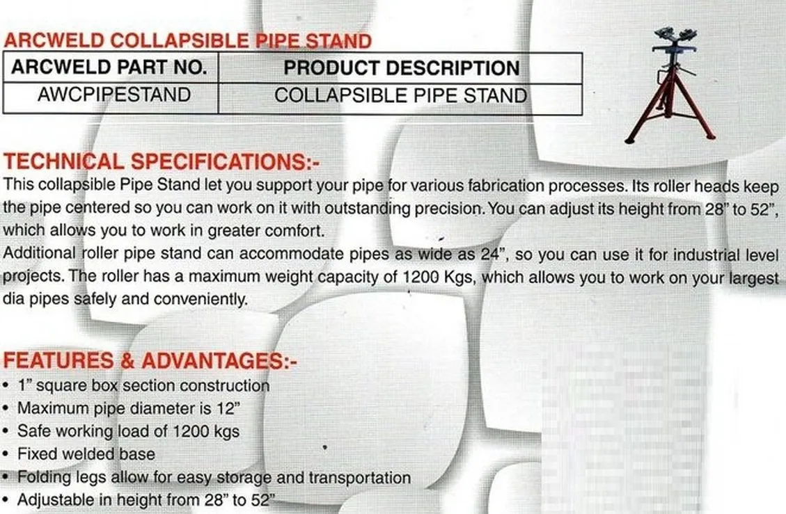 COLLAPSABLE PIPE STAND (AWCPIPE STAND-) – UDEMANDME