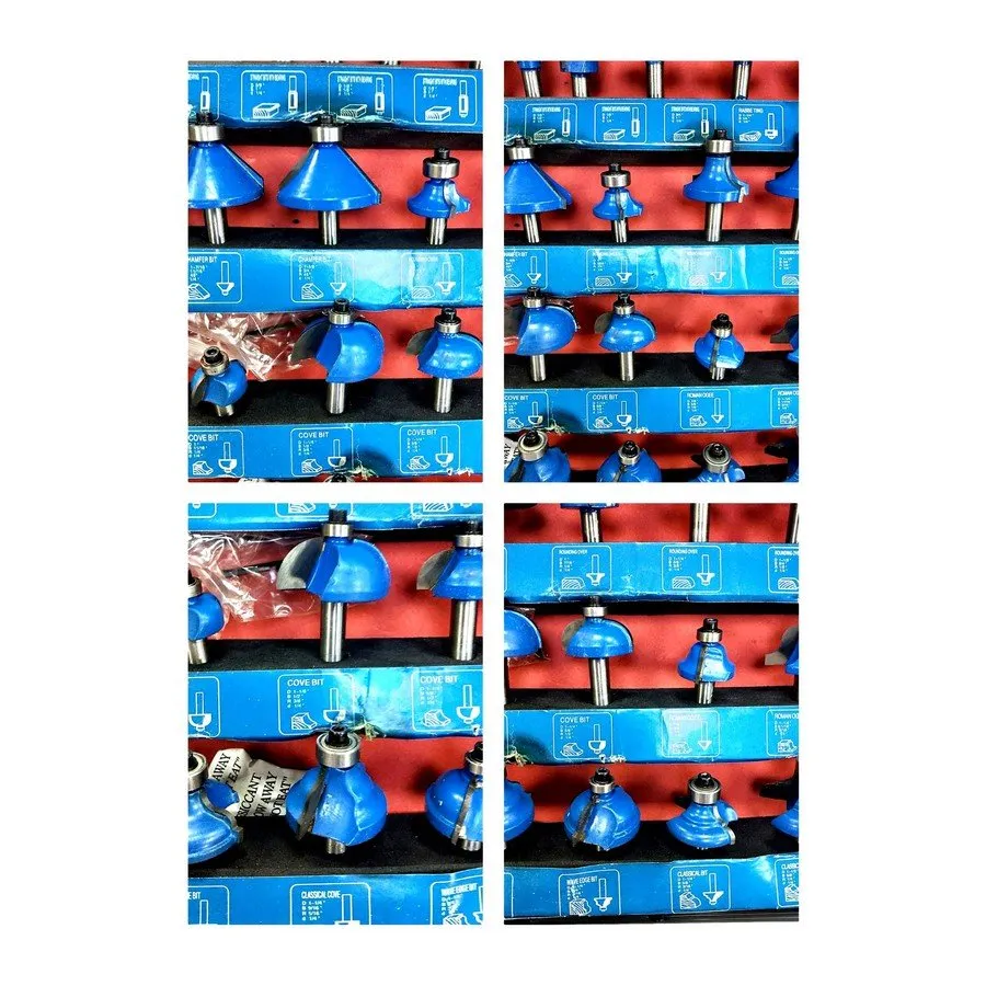35 PCS. ROUTER CUTTER BIT SET – COVE BIT, ROMAN OGEE, PANALLING BIT ...