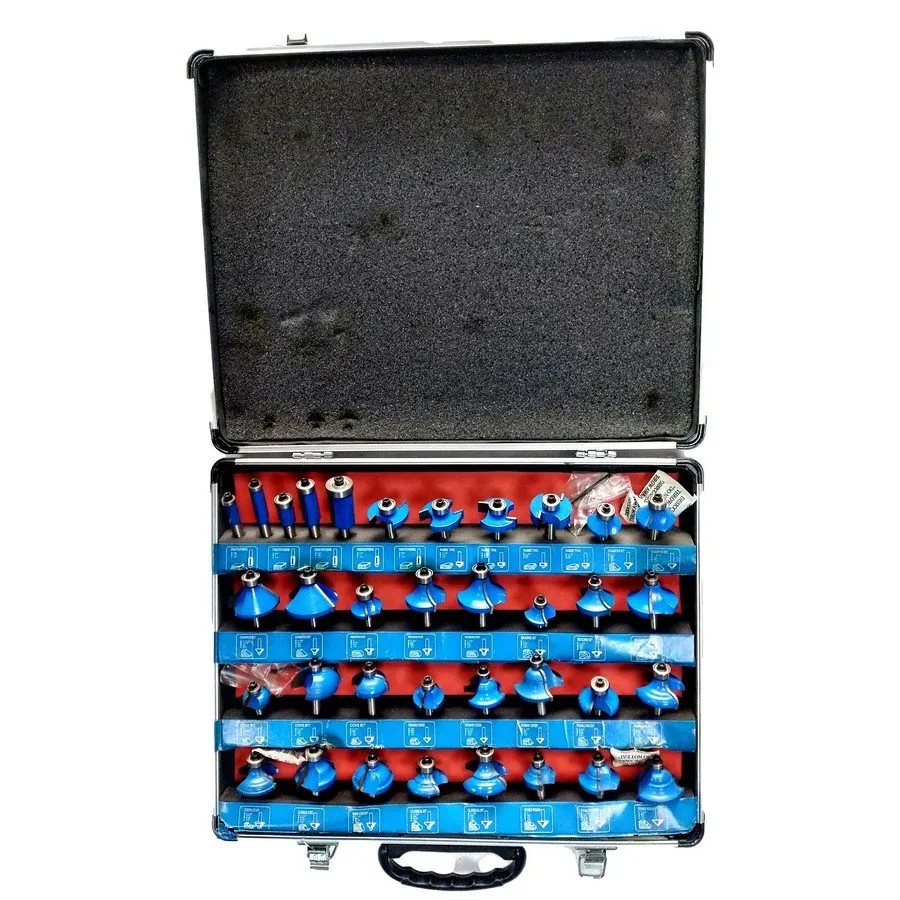 35 PCS. ROUTER CUTTER BIT SET – COVE BIT, ROMAN OGEE, PANALLING BIT ...